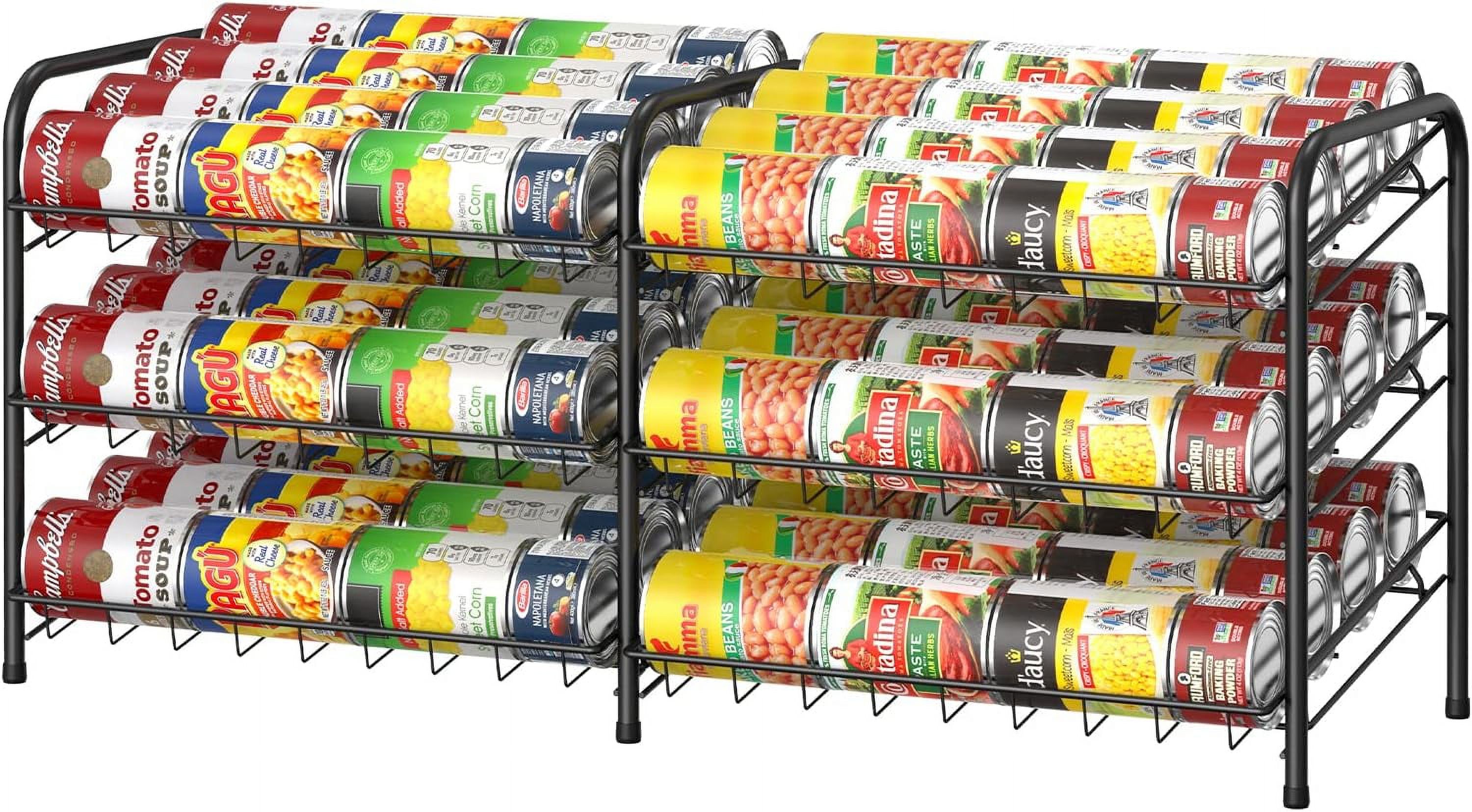 Can Rack Organizer, 2 in 1 Can Storage Dispenser Holds up to 72 Cans ...
