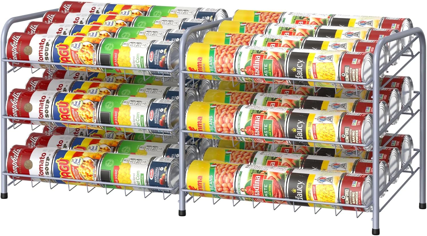 Can Rack Organizer, 2 in 1 Can Storage Dispenser Holds up to 72 Cans ...