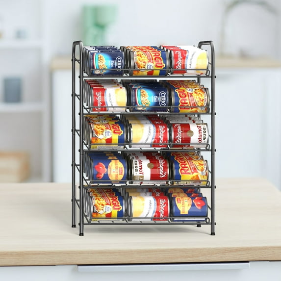 Can Rack Organizer, 5 Tier Can Storage Dispenser Holder, Can Storage ...