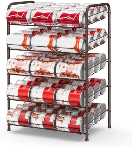 Can Rack Organizer 5 Tier Cans Storage Organizer for Pantry Metal Can ...