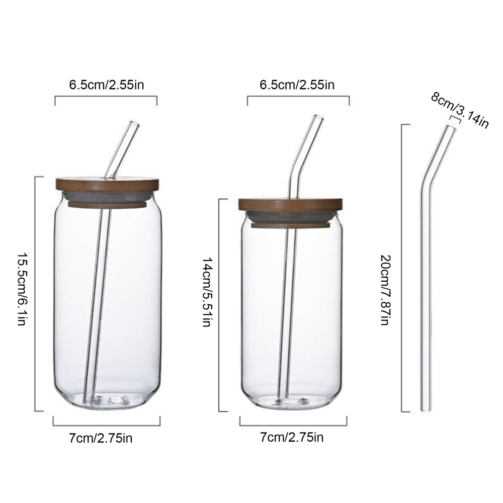 Can Shape Glass Jar Drinking Glass Bottles Milk Cup Iced Coffee Mug ...