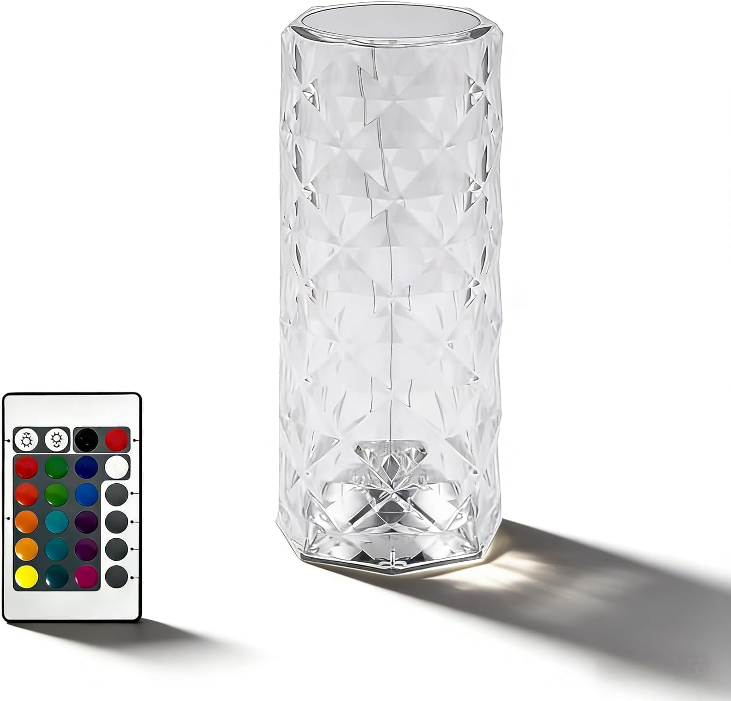 Can Switch 16 Colors Artificial Crystal Table Lamp, RGB Color Changing ...