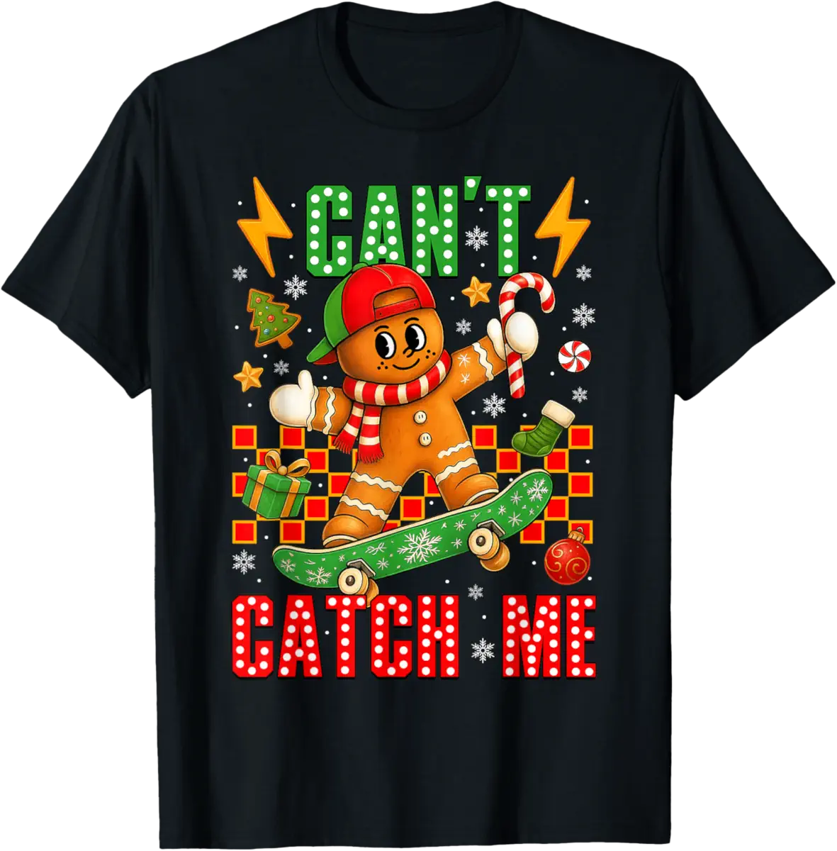 Can'T Catch Me Groovy Gingerbread Man Boys T-Shirt - Walmart.com