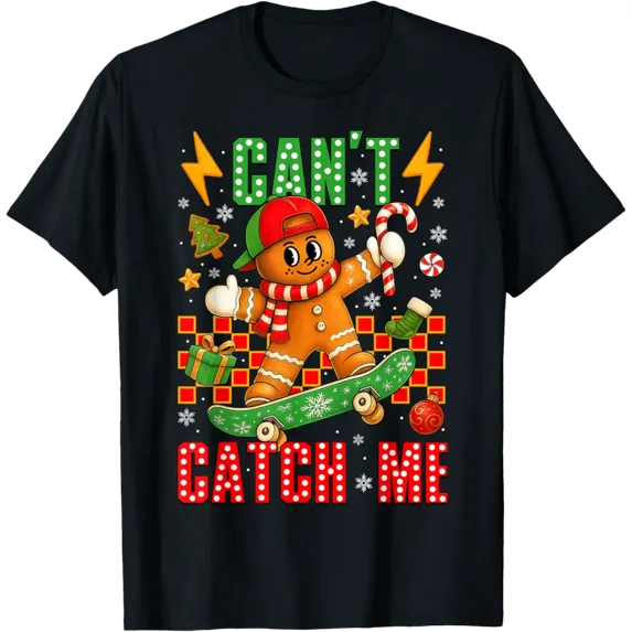 Can'T Catch Me Groovy Gingerbread Man Boys T-Shirt - Walmart.com