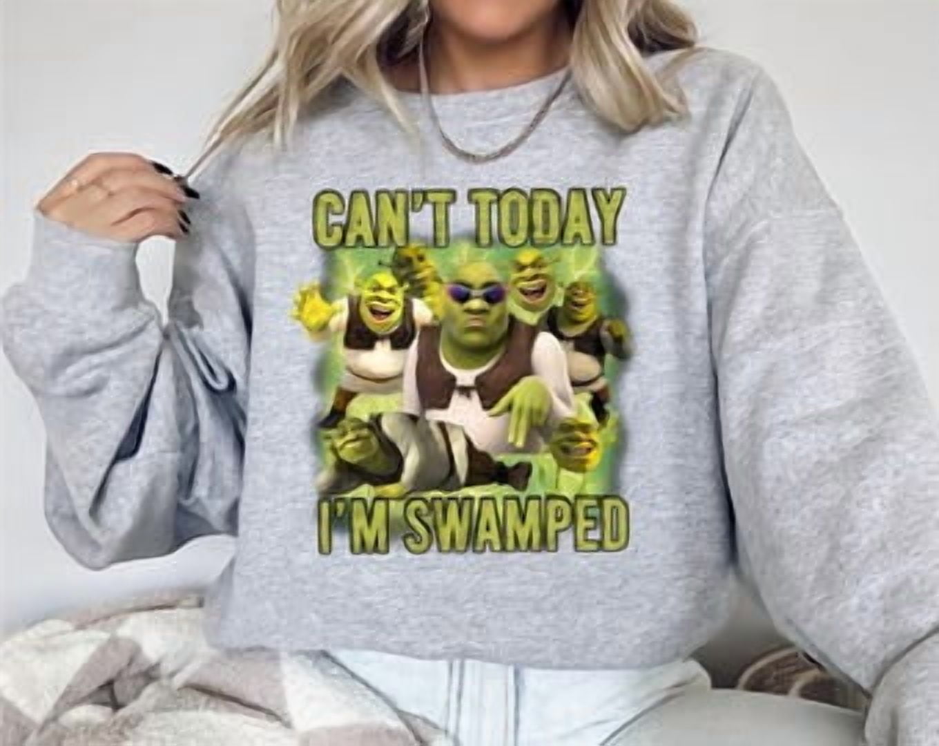 Can'T Today I'M Swamped, Funny Shrek Trending, Shrek Face Meme Shirt, Shrek Shirt, Fiona And ...