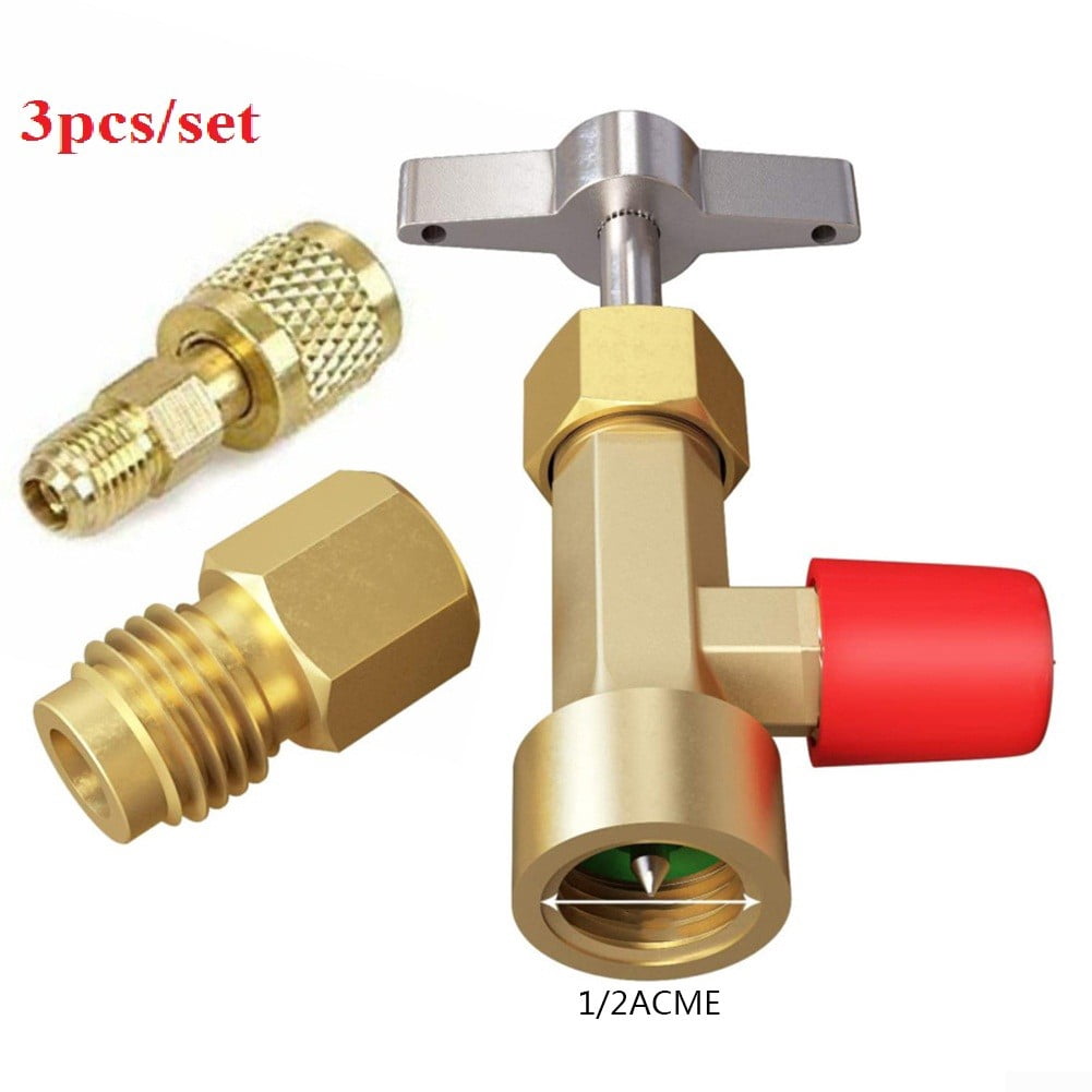 Can Tap Valve R134A Dispenser Tool AC-Tank Adapter 1/4 Hose 3pcs/set ...