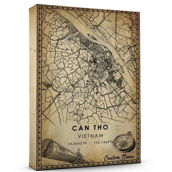 Can Tho Map Poster, Can Tho Map Art Poster, Canvas, Can Tho Map City ...