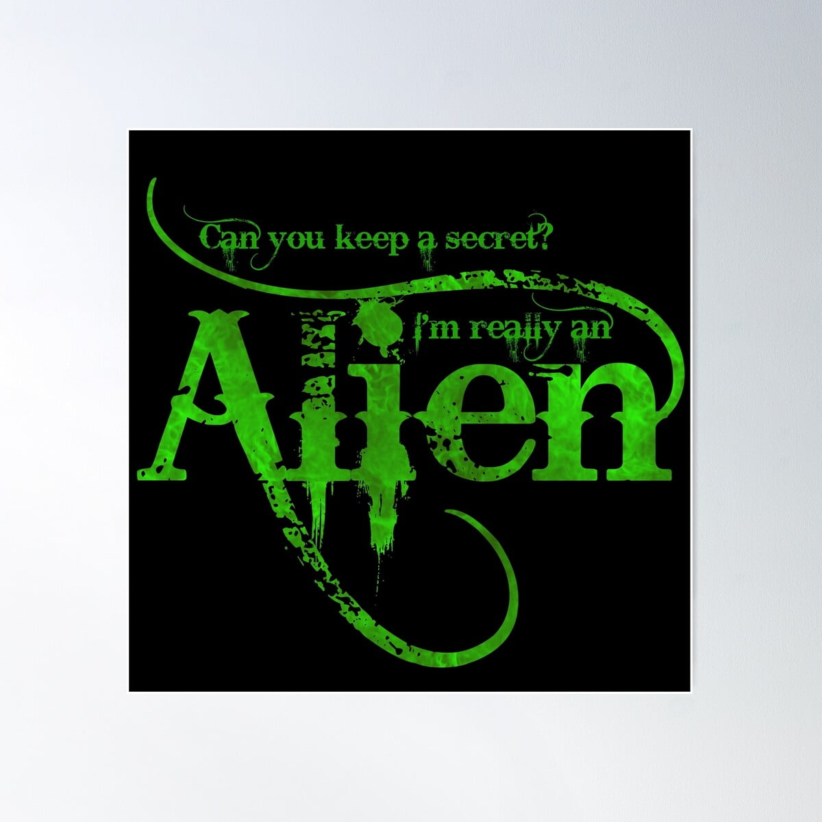 Can You Keep A Secret? I'M Really An Alien Poster Wall Art, Modern Wall ...