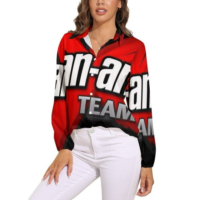 Can-am Team Logo Design Vntage Casual Long Sleeve Shirt Blouse Woman ... Can-am Team Logo Design Vntage Casual Long Sleeve Shirt Blouse Woman ...