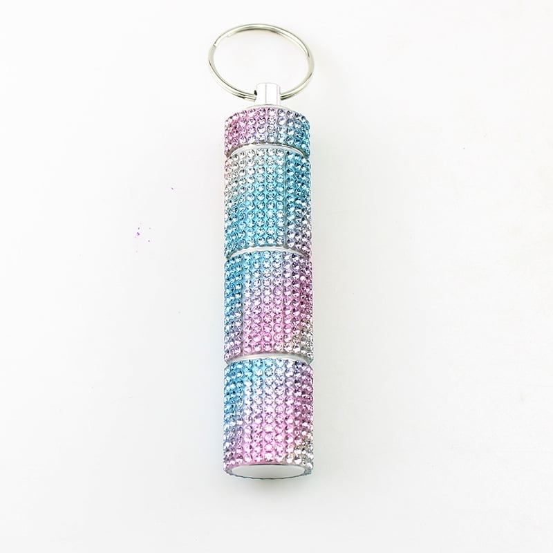 Can be divided into 3 diamond studded pill bottle keychains, portable ...