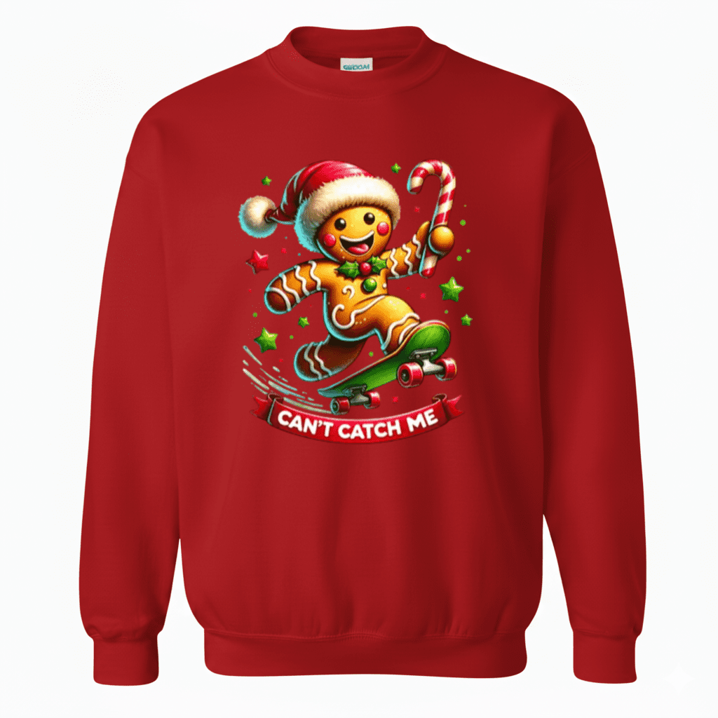 Can’t Catch Me Funny Gingerbread Home Holiday Baking Sweatshirt, up to ...