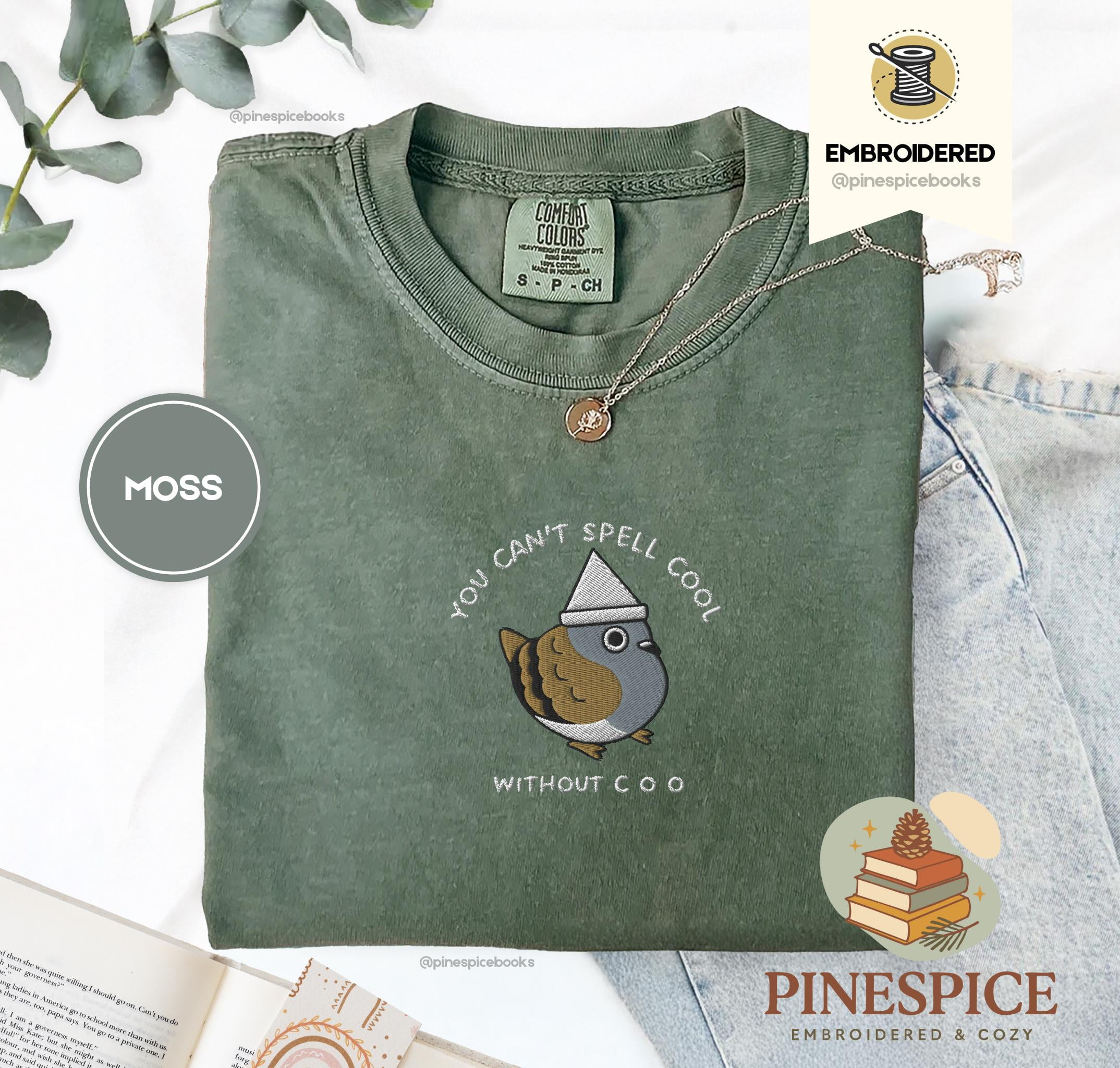 Can’t Spell Cool Without Coo Tee, Embroidered Pigeon Shirt, Funny Bird ...