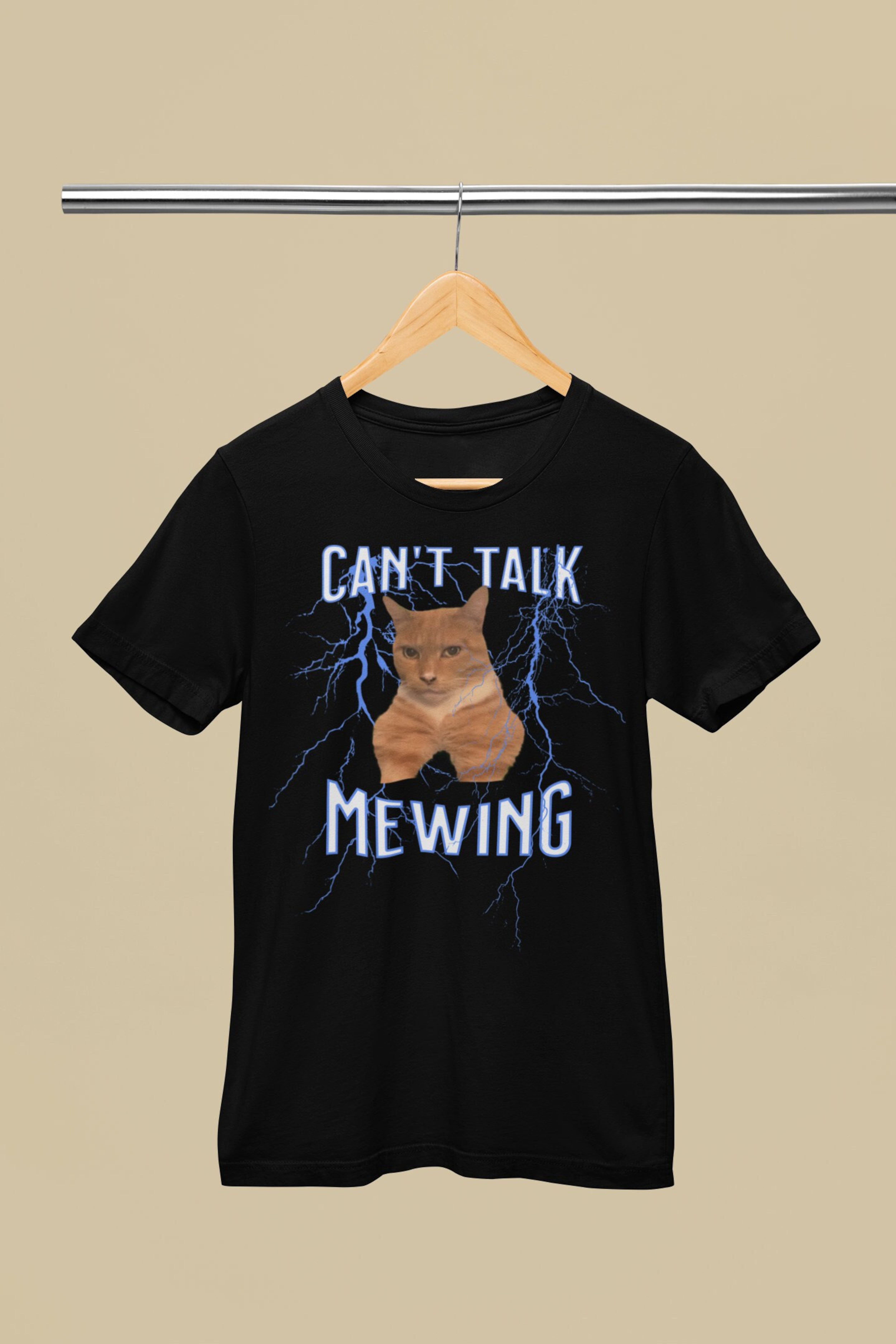 Can't Talk I'm Mewing Funny Cat meme Shirt, Mewing Cat Tee, Mogger T ...