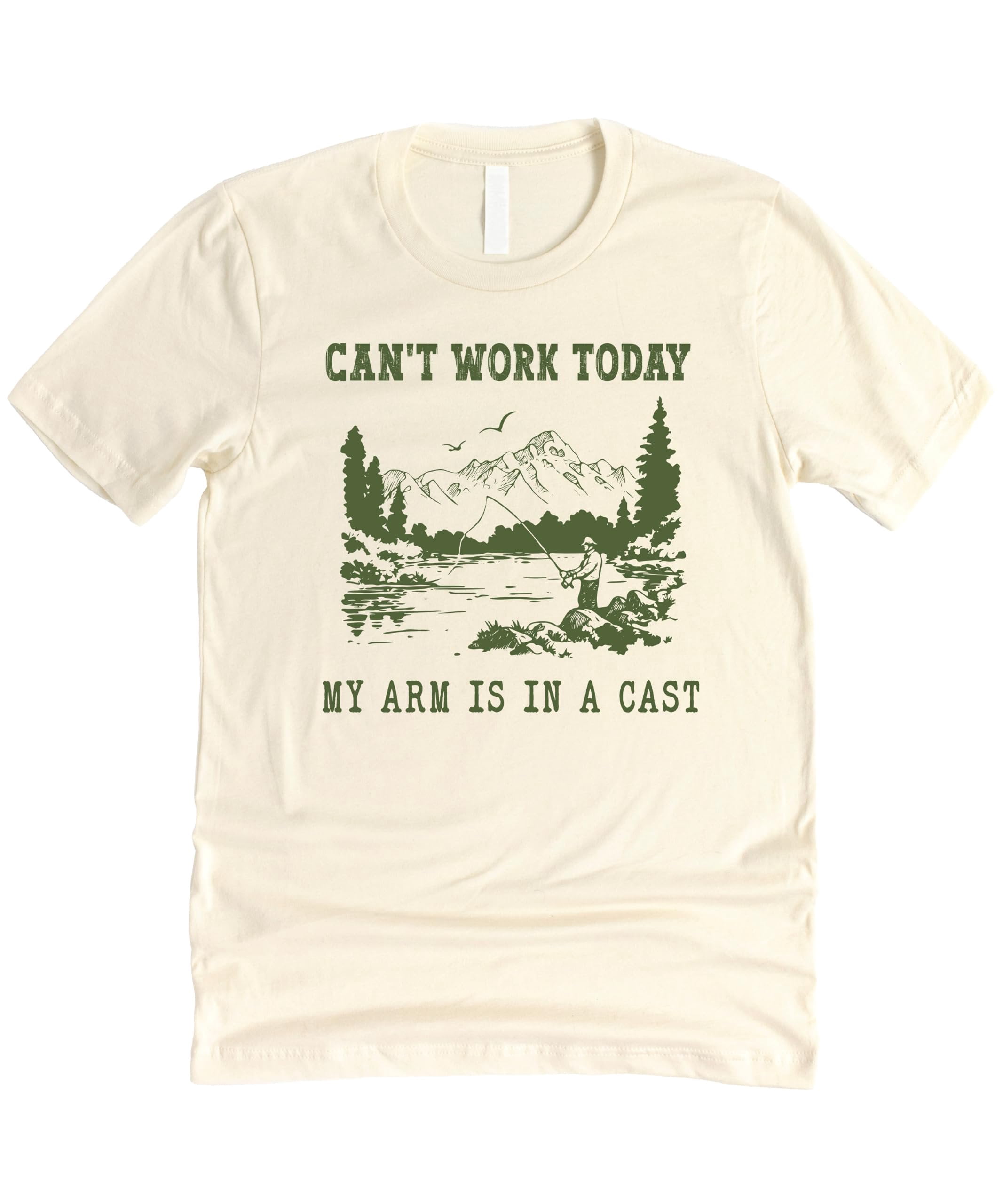 Can't Work Today My Arm is in a Cast Shirt for Men Funny Fishing T ...