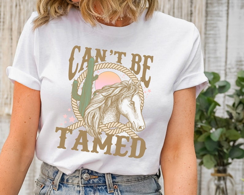 Can't be Tamed Toddler Shirt, Retro Youth Shirt, Western Baby Tee ...