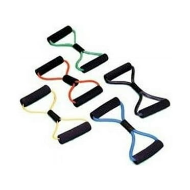 CanDo Bowtie exercise tubing, 30", 5 pc set (1 ea: yellow through black ...