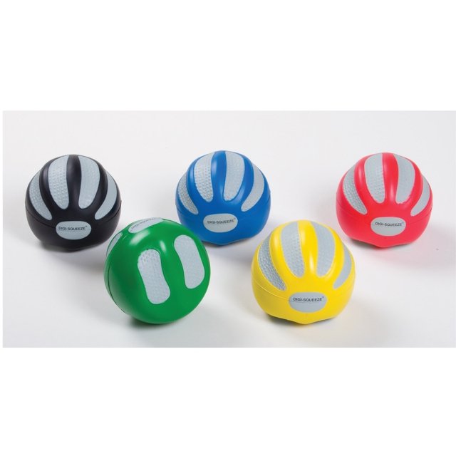 CanDo Digi-Squeeze Hand Exerciser, 5 Piece Set (Yellow, Red, Green ...