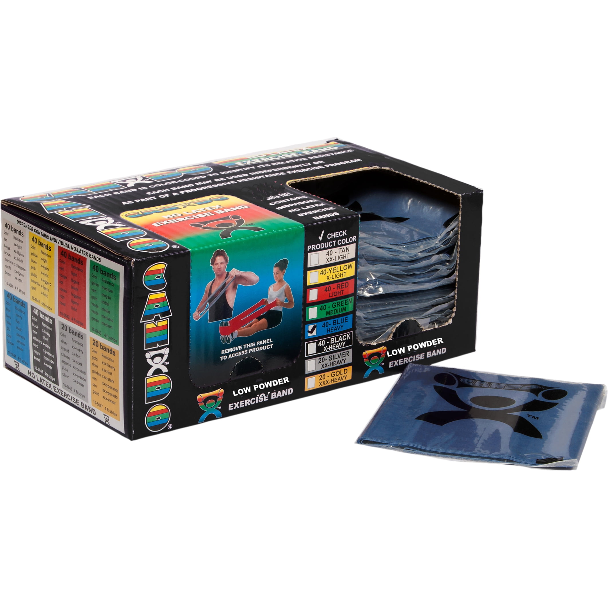 CanDo Exercise Band Strips, 4 foot Singles (40 Count) - Walmart ...