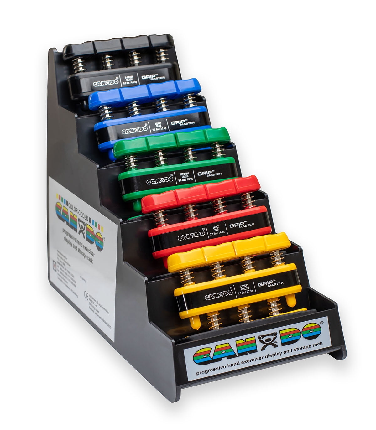 CanDo Grip-Master hand/finger exerciser, set of 5 (1 ea:yellow through ...