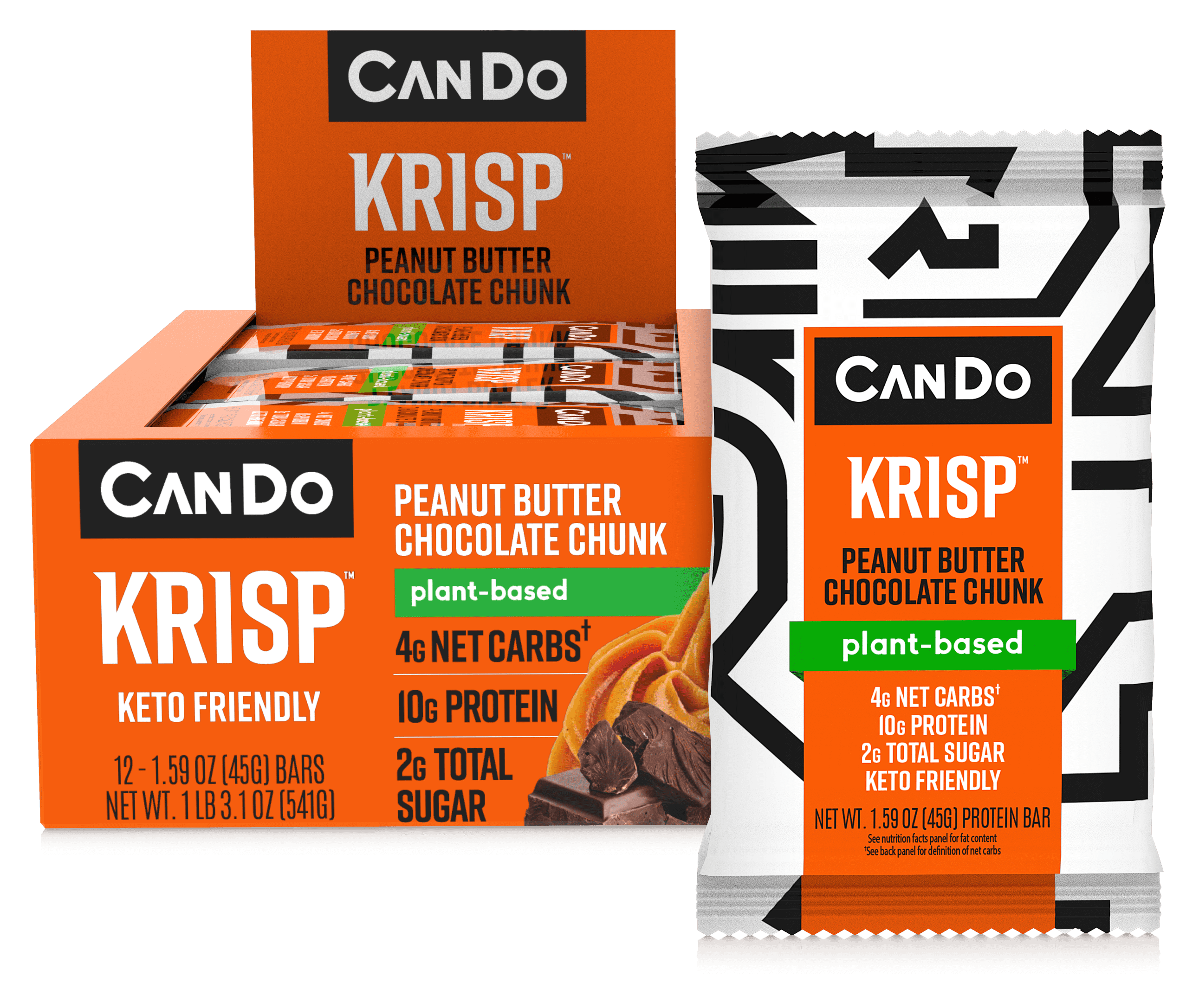 CanDo Keto Krisp High-Protein, Low-Carb, Peanut Butter & Chocolate ...