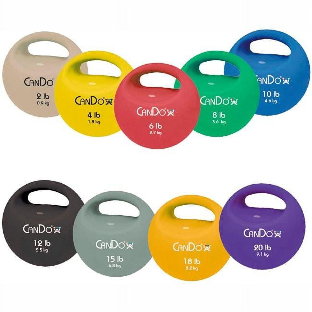 CanDo One Handle Weighted Exercise Medicine Ball for Abdominal ...