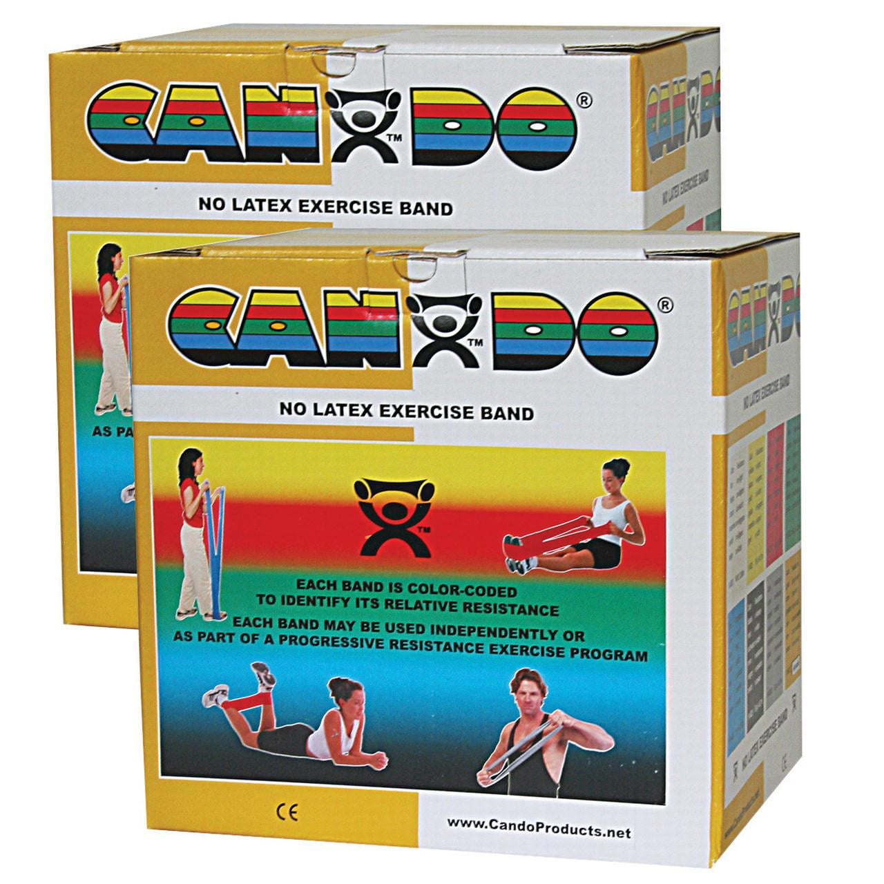 CanDo Twin-Pak latex-free exercise band, gold, 100 yard (4 25-yd boxes ...