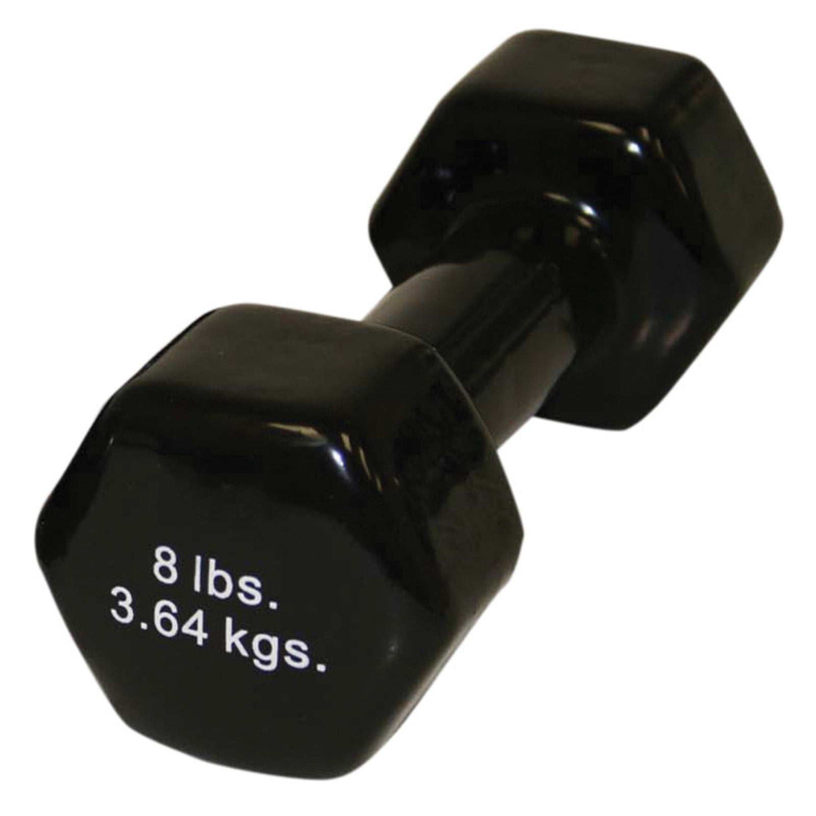 CanDo Vinyl Coated Dumbbell Black 8 lb Single 1pc Handheld Weight for ...