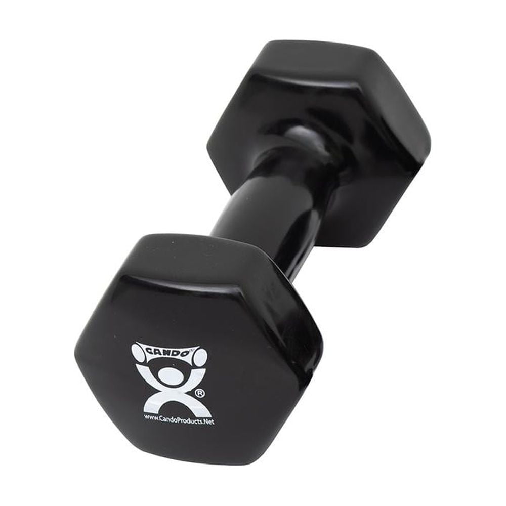 CanDo Vinyl Coated Dumbbell Black 8 lb Single 1pc Handheld Weight for ...