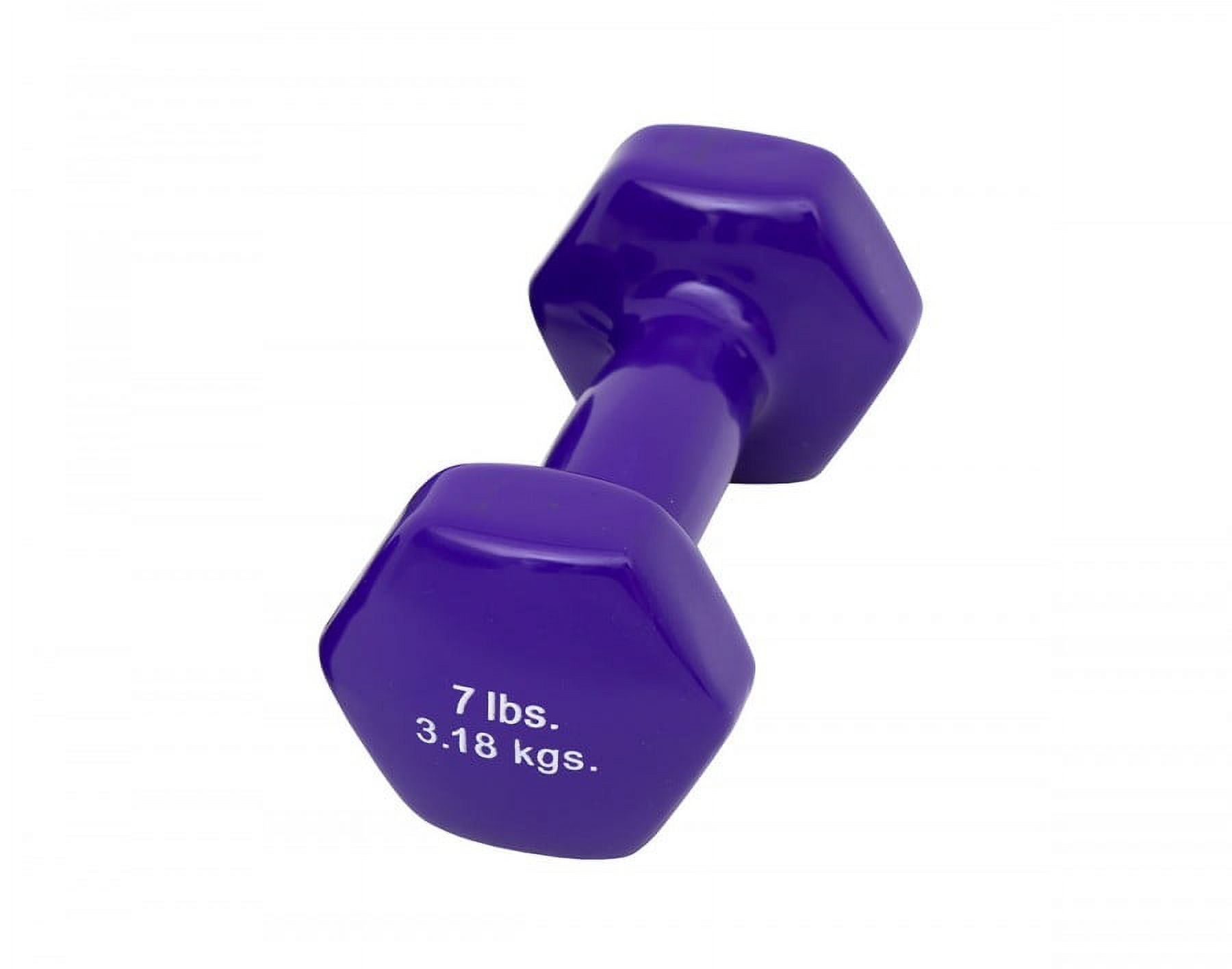 CanDo Vinyl Coated Dumbbell Purple 7 lb Single 1pc Handheld Weight for ...