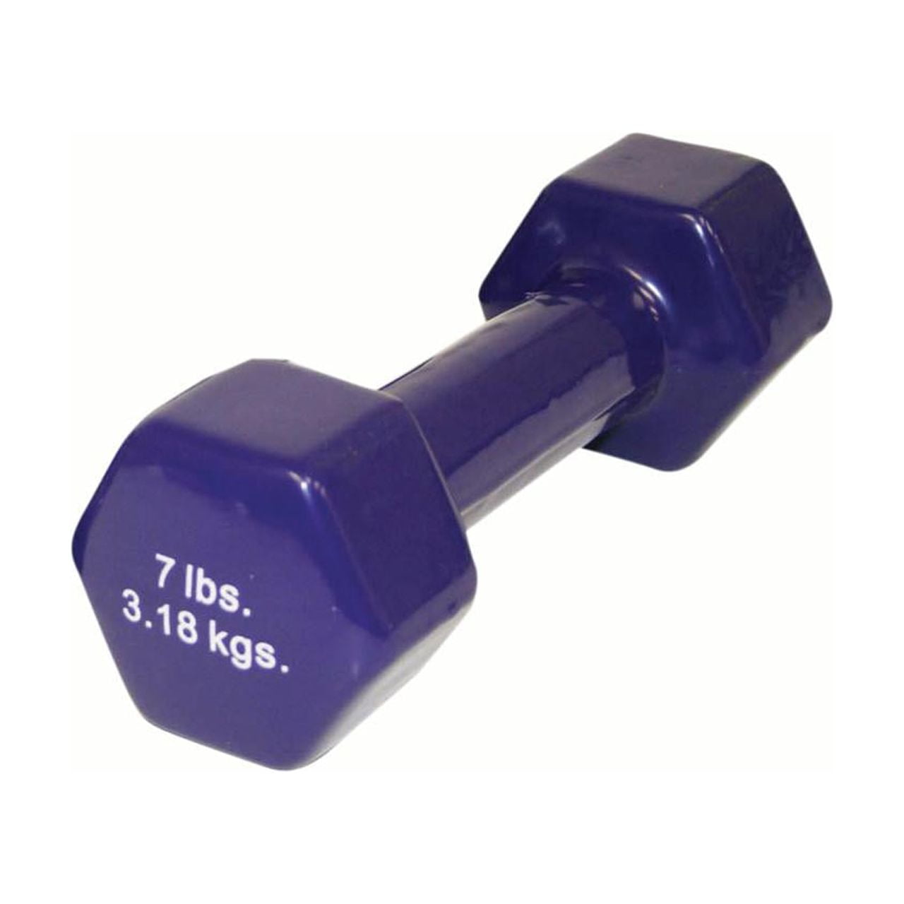 CanDo Vinyl Coated Dumbbell Purple 7 lb Single 1pc Handheld Weight for ...
