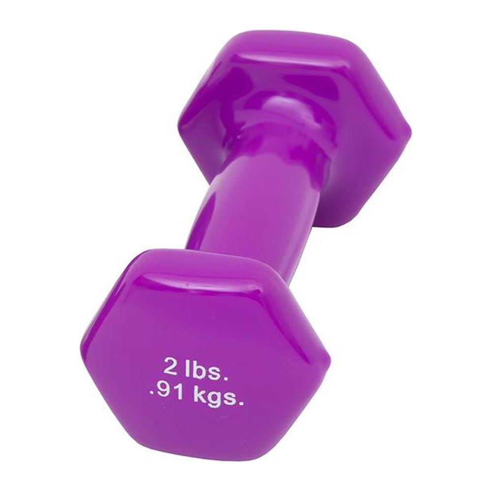 CanDo Vinyl Coated Dumbbell Violet 2 lb Single 1pc Handheld Weight for ...