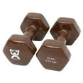 CanDo Vinyl Coated Dumbbells Pair Brown 20 lb 2pc Handheld Weights for ...