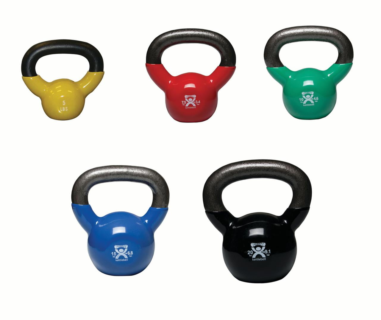 CanDo Vinyl-Coated Kettlebell, 5-piece Set - Walmart.com
