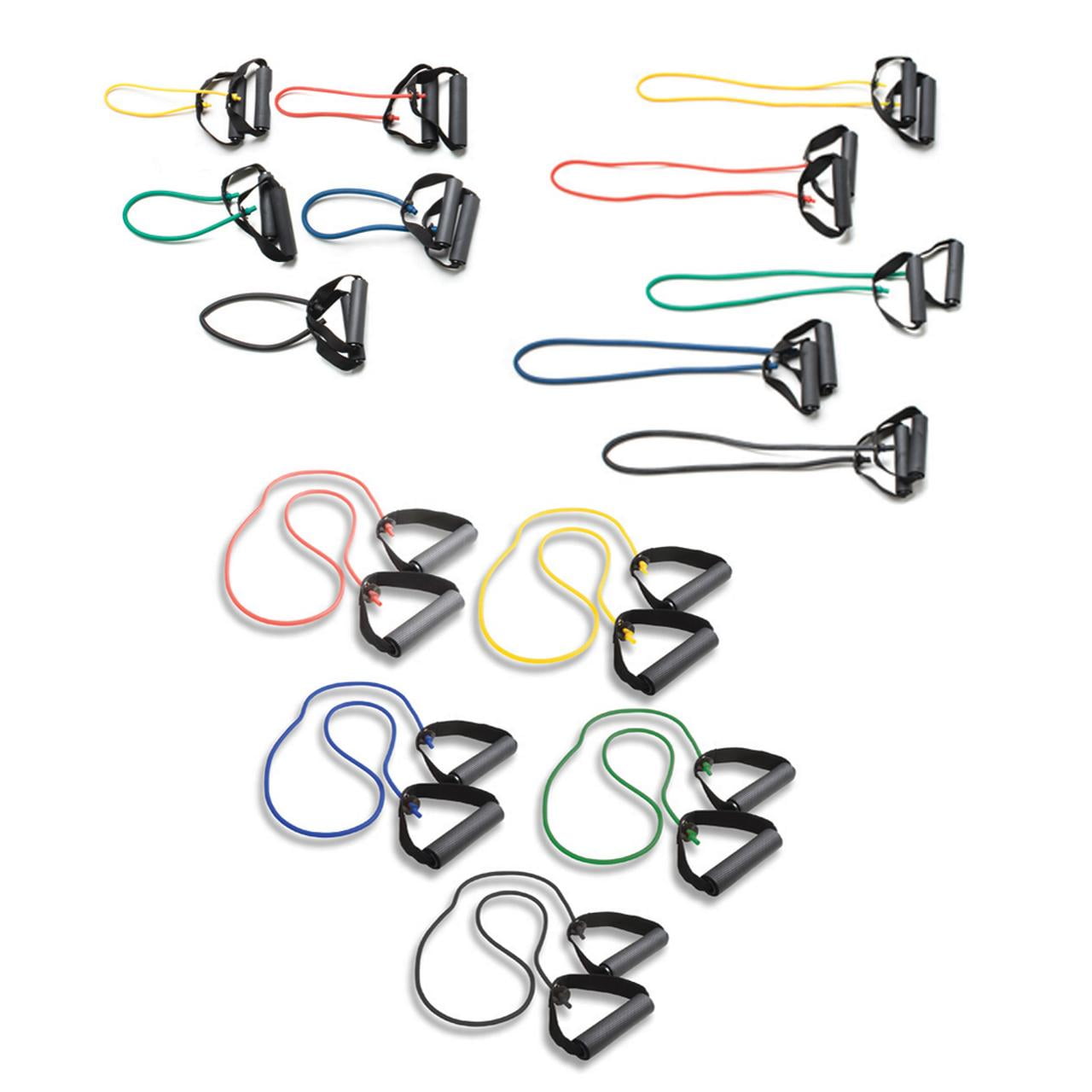 CanDo exercise Tubing-with-Handles, full body set, 5 pc set (1 ea ...