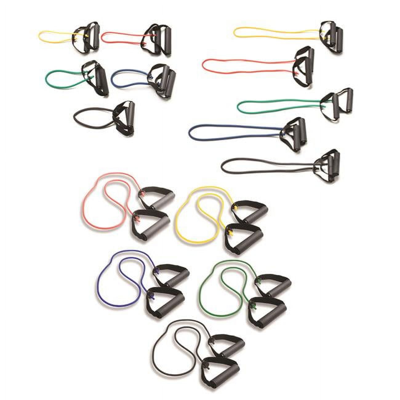 CanDo exercise Tubing-with-Handles, full body set, 5 pc set (1 ea ...