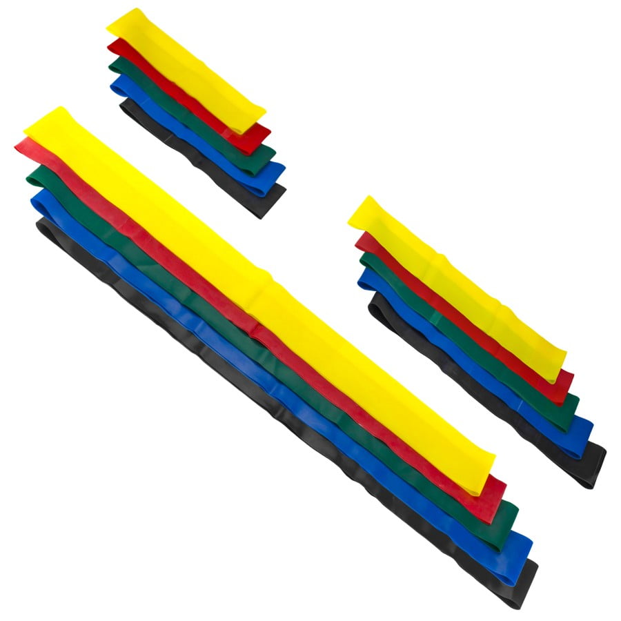 CanDo exercise band loop exerciser, full body set, 5 pc set (1 ea ...