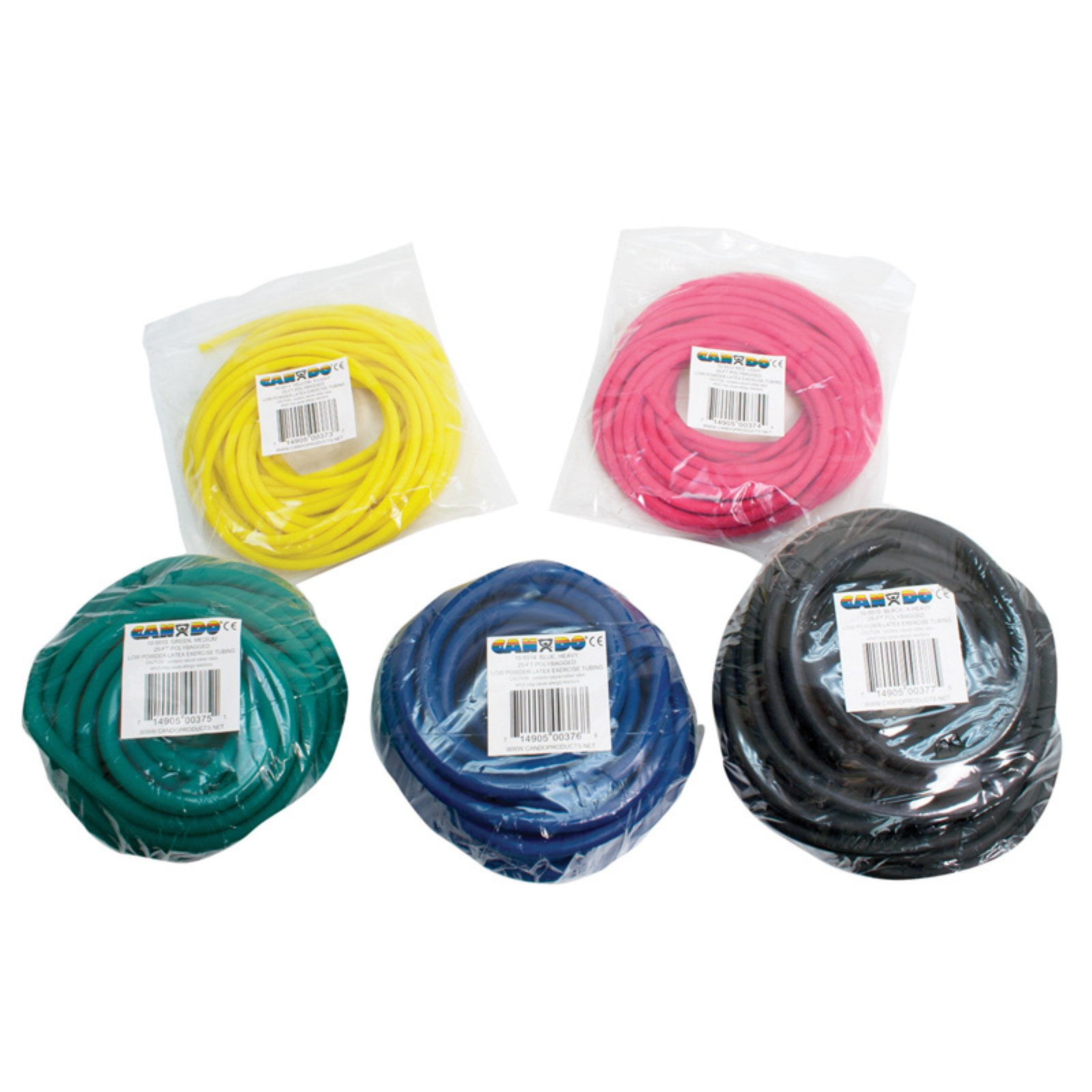 CanDo exercise tubing, 100 feet, 5 pc set (yellow through black ...