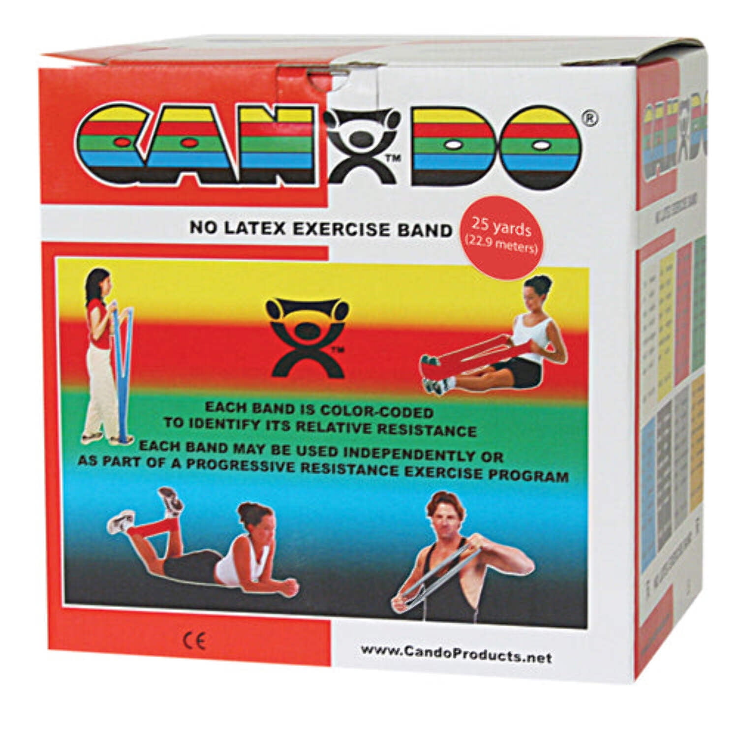 CanDo latex-free exercise band, red, 25 yard dispenser - Walmart.com