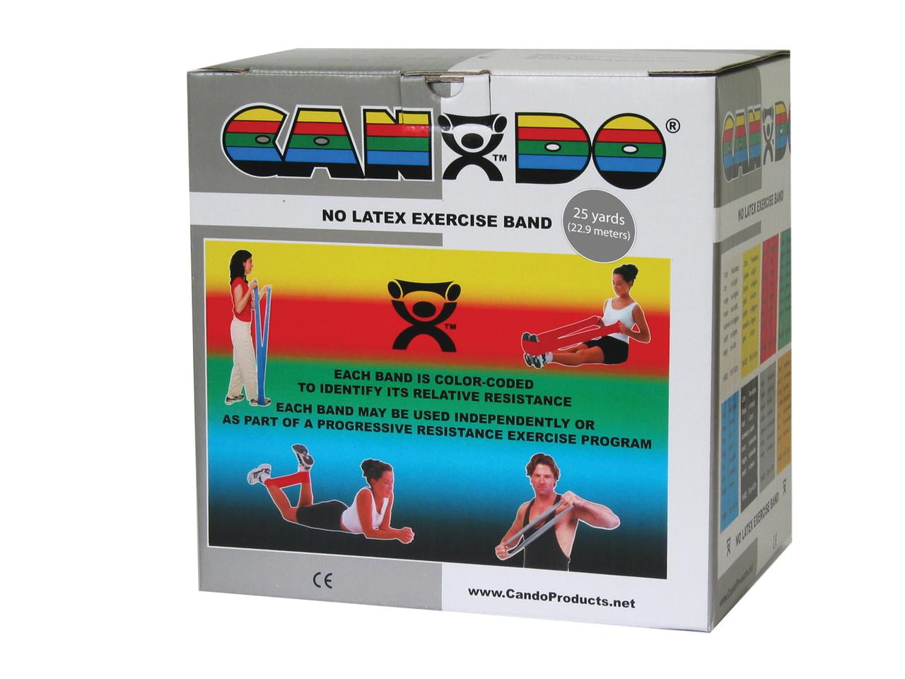 CanDo latex-free exercise band, silver, 25 yard dispenser - Walmart.com