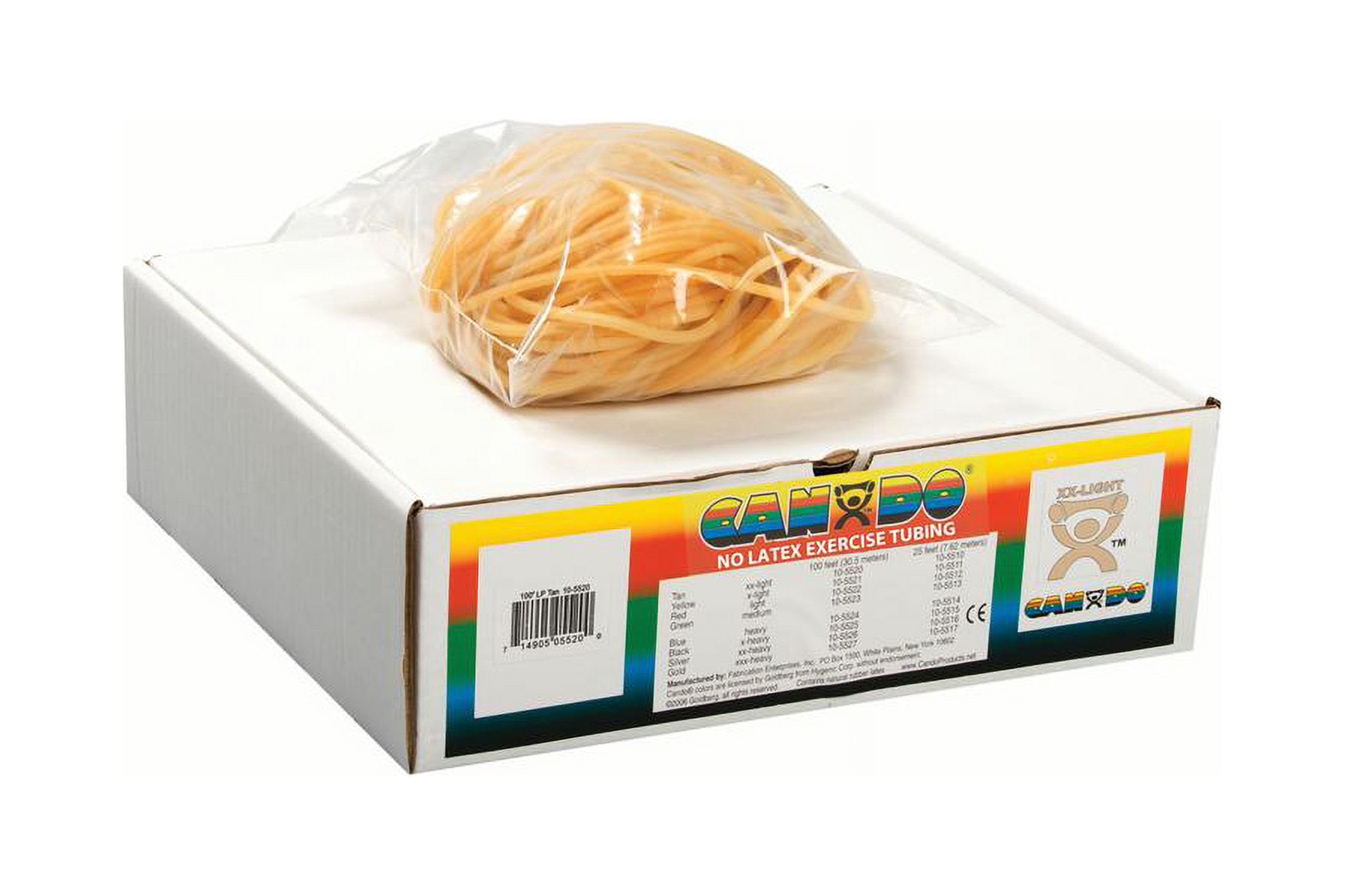 CanDo No-Latex XX-Light Resistance Tube, Tan, 100 Feet - Walmart.com