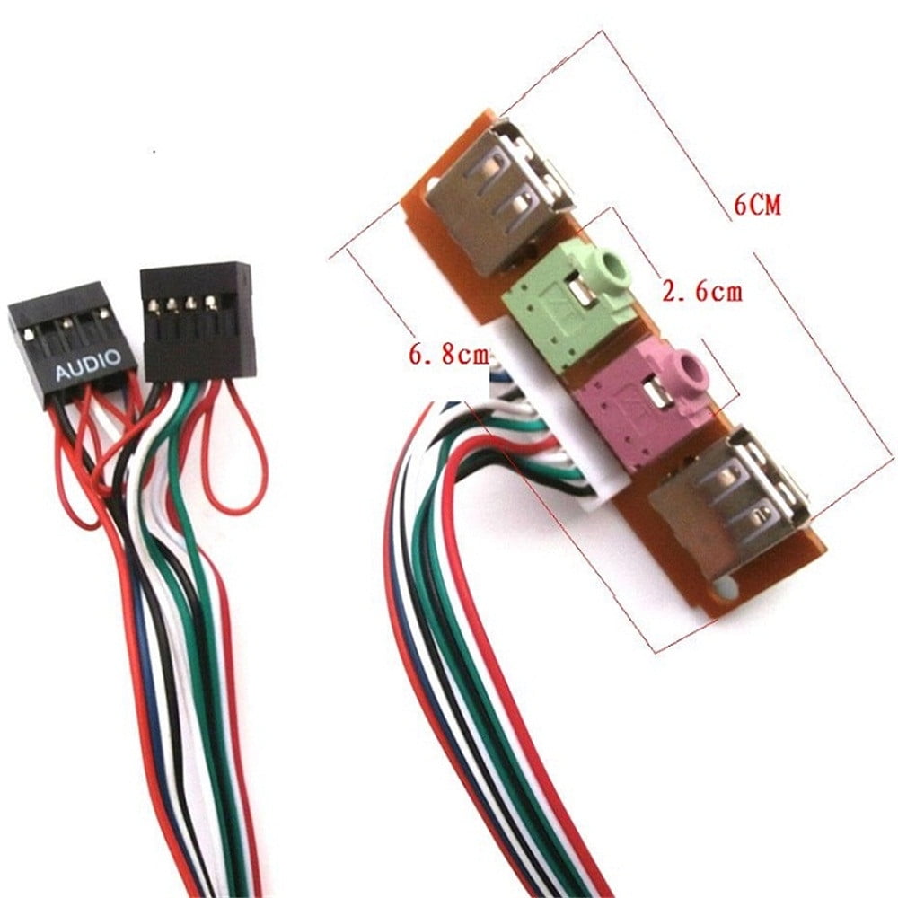 CanGong 2 USB PC Computer 6.8CM Front Panel USB Audio Port Mic Earphone ...