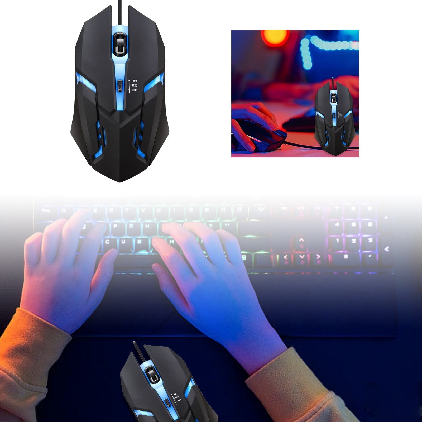 CanGong Wired USB Gaming With Optical LED For Laptops And Desktop ...