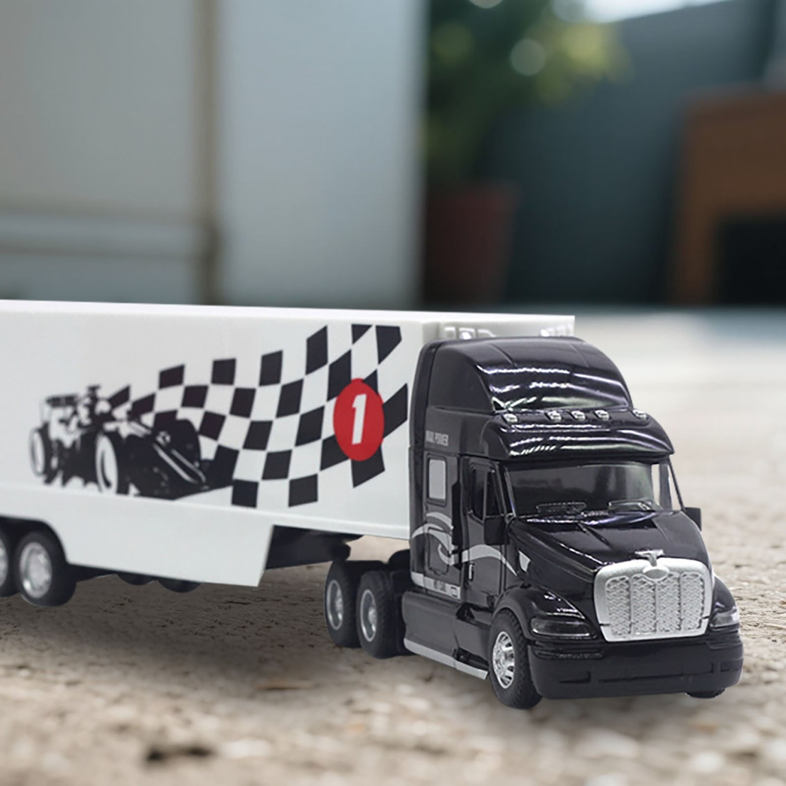 CanGonggg 1:48 Scale Alloy Container Truck Style Heavy Hauler With ...