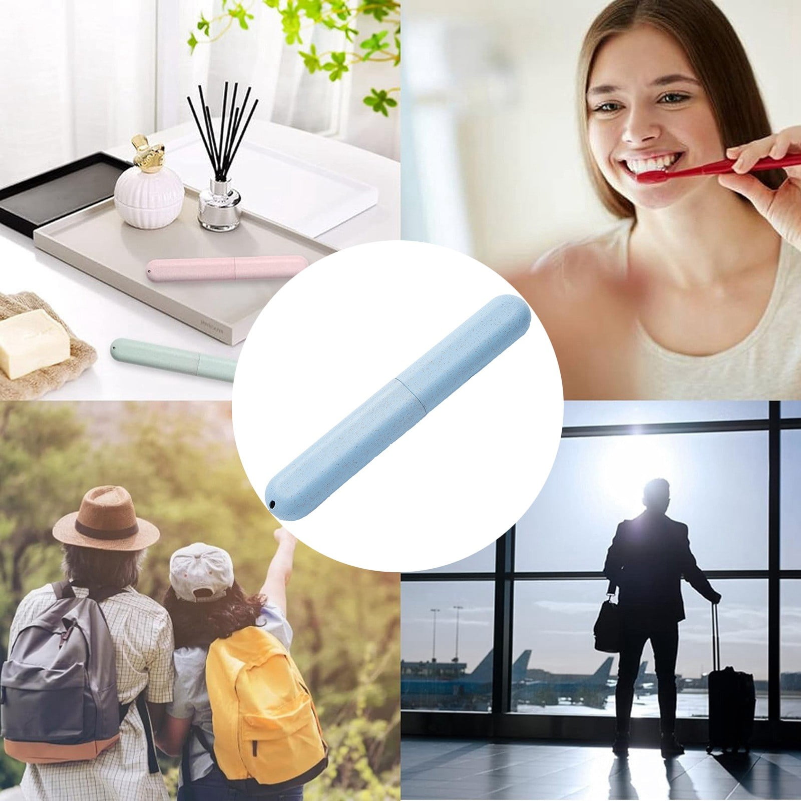 CanGonggg Home Wheat Straw Travel Toothbrush Portable Toothbrush Set ...