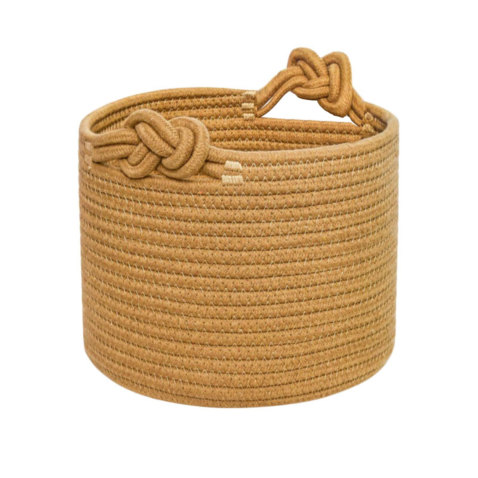 CanGonggg ‌Round Rope Storage With Handles Decorative Organizer For ...