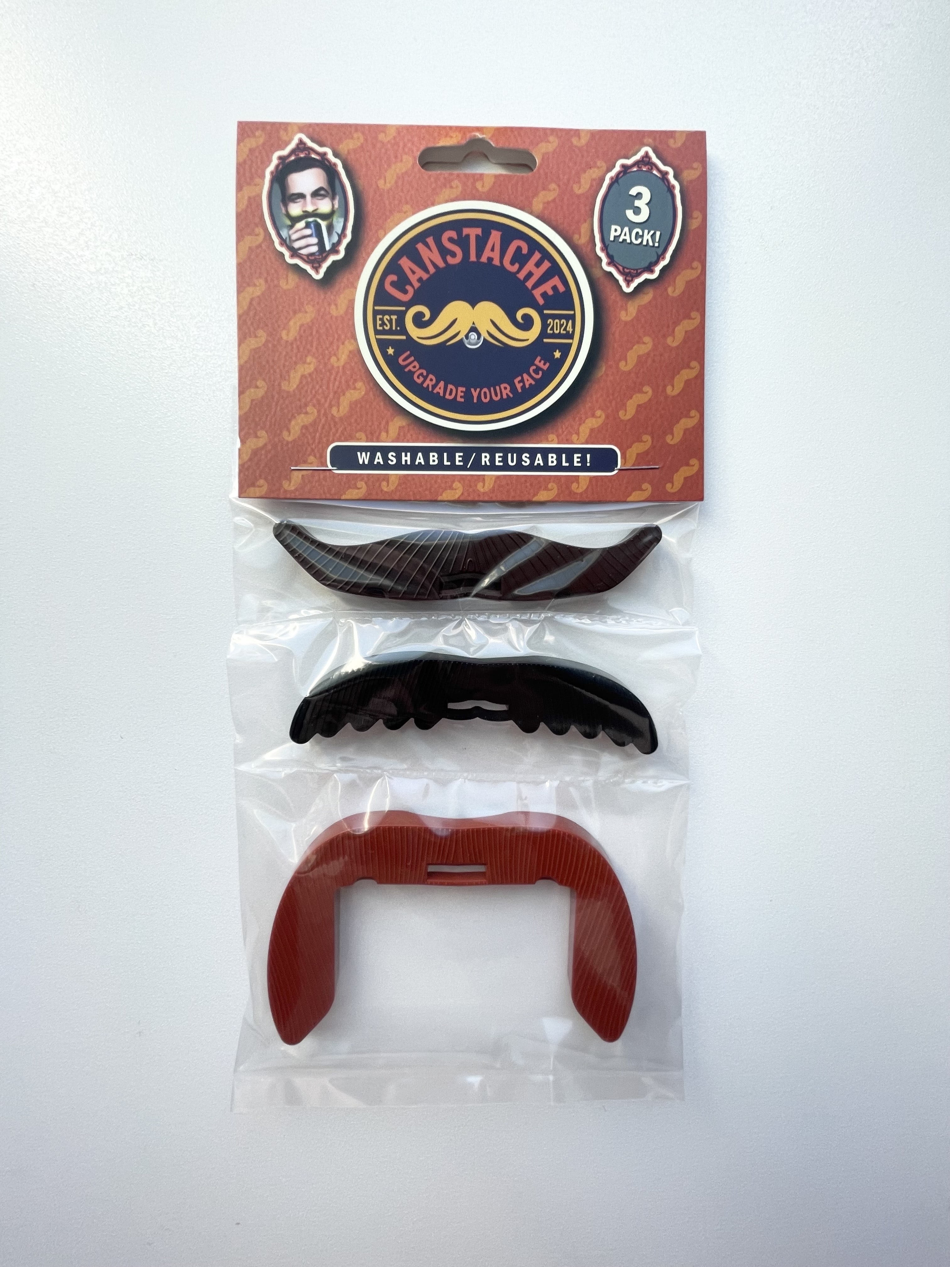 CanStache Novelty Gag Gift Beer Topper Party Favor, 3 Pack - Walmart.com