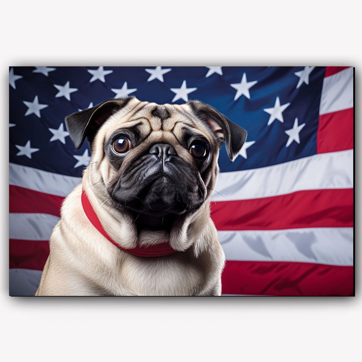 Canaan Dog with American Flag Canvas Wall Art Dog Pictures for Wall ...
