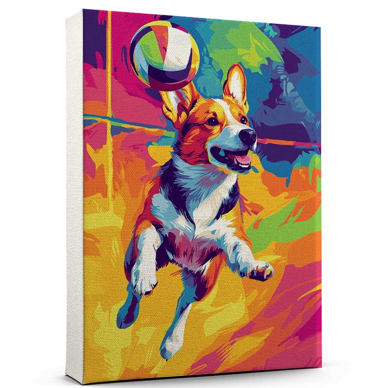 Canaan Dog Volleyball Art Stretched Canvas Size 8x12 – Canaan Dog ...