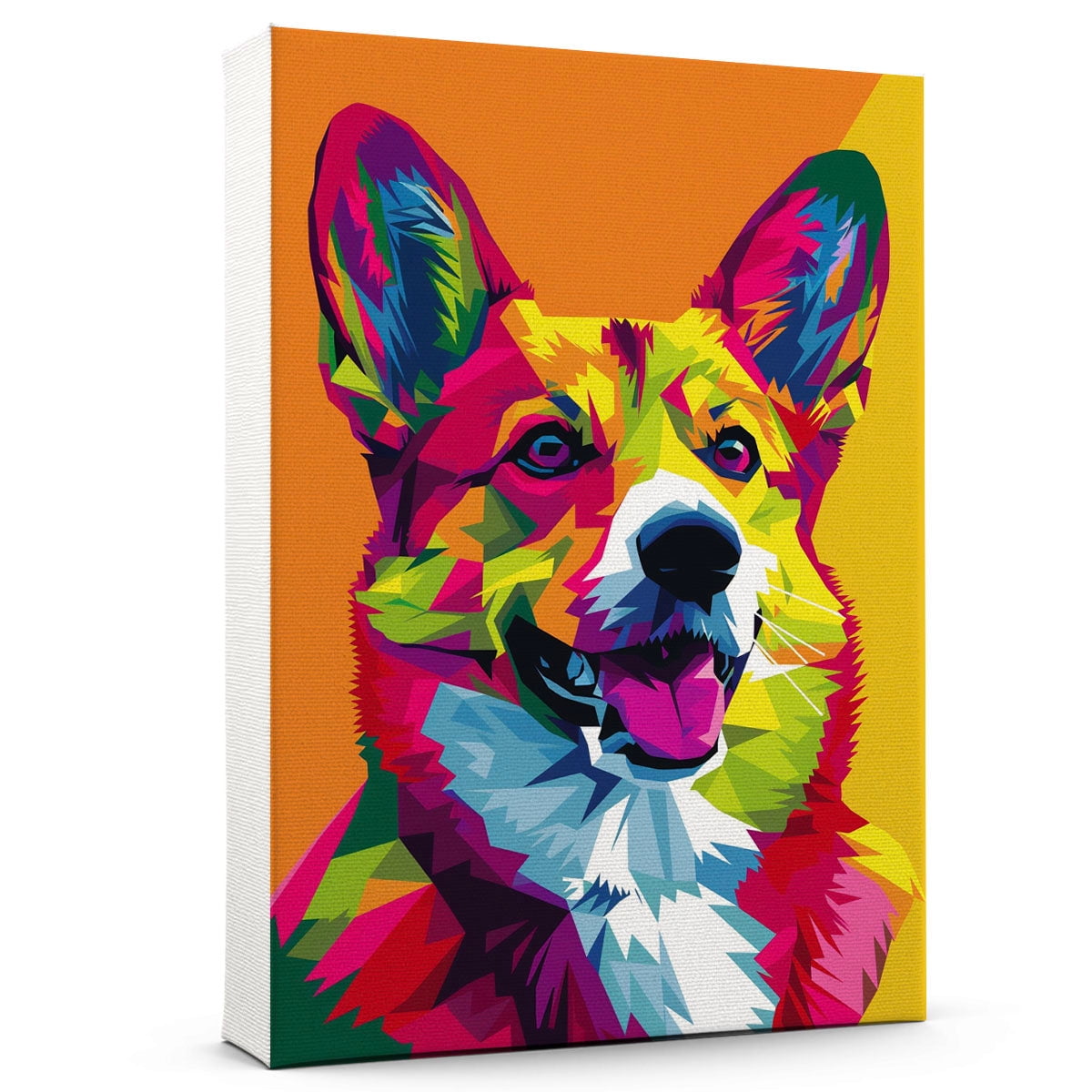 Canaan Poster Wall Art - Colorful Dog Canvas Wall Art For Living Room ...