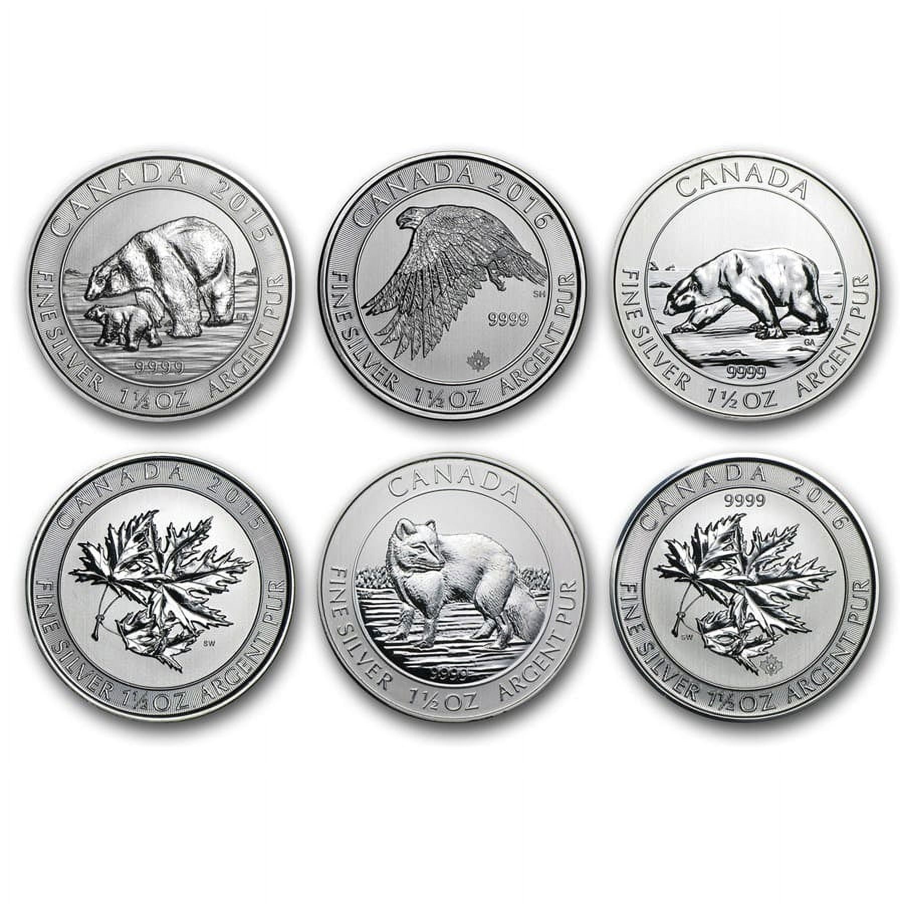 Canada 1.5 oz Silver $8 Wildlife BU (Random, Spotted/Abrasions ...